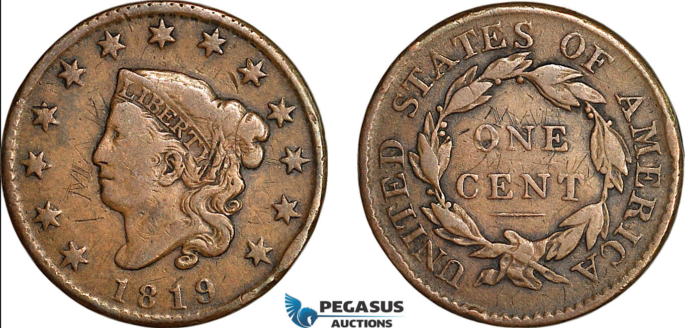 United States 1 Cent 1819 VF | MA-Shops