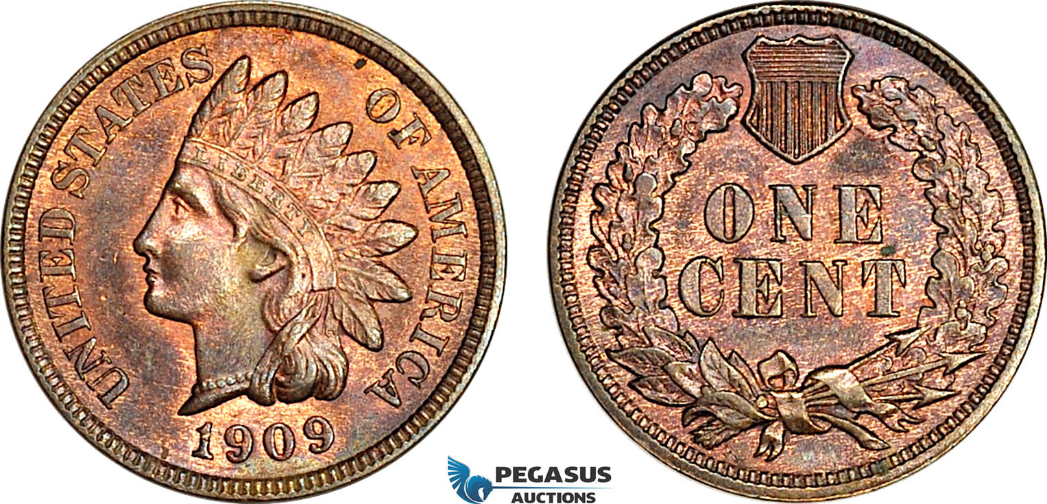 United States 1 Cent 1909 aUNC | MA-Shops