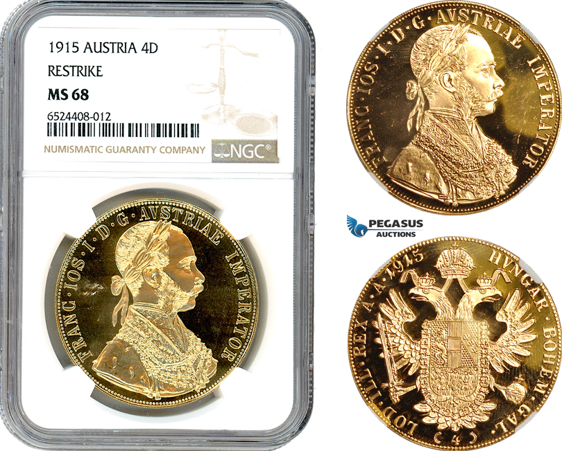 Austria 4 Ducats 1915 NGC MS68 | MA-Shops