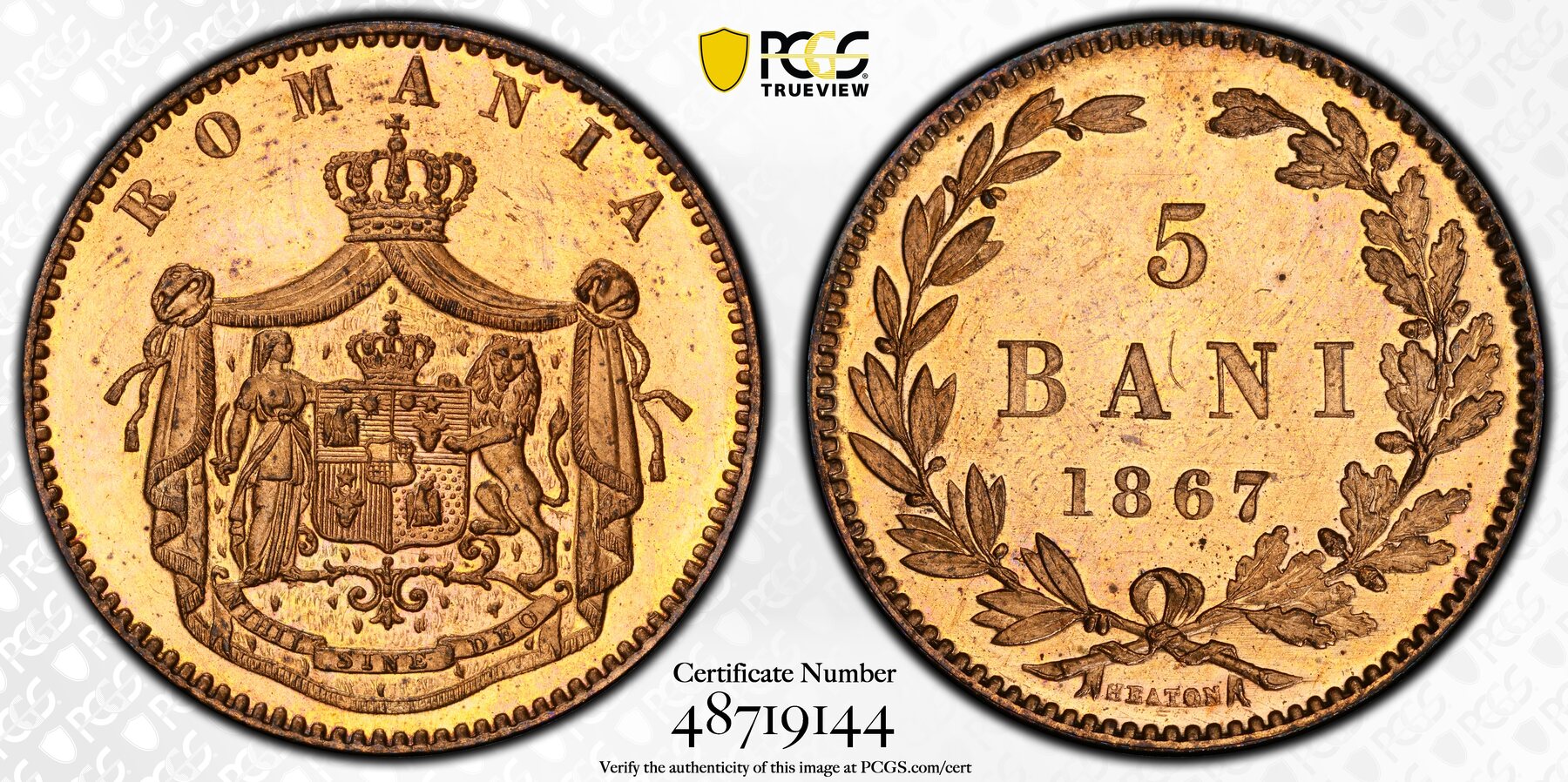 Romania 5 Bani 1867 SP66RD | MA-Shops