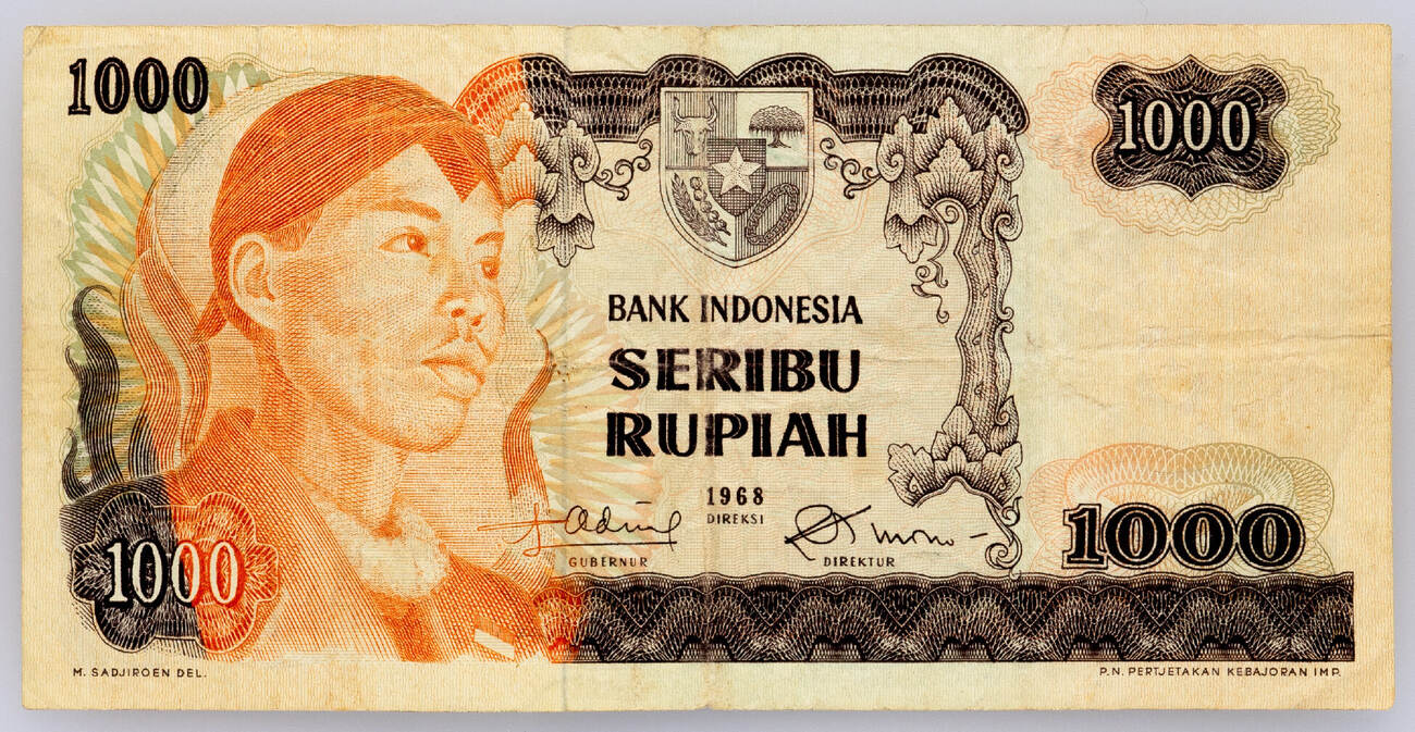 Indonesia 1000 Rupiah 1968 VG | MA-Shops