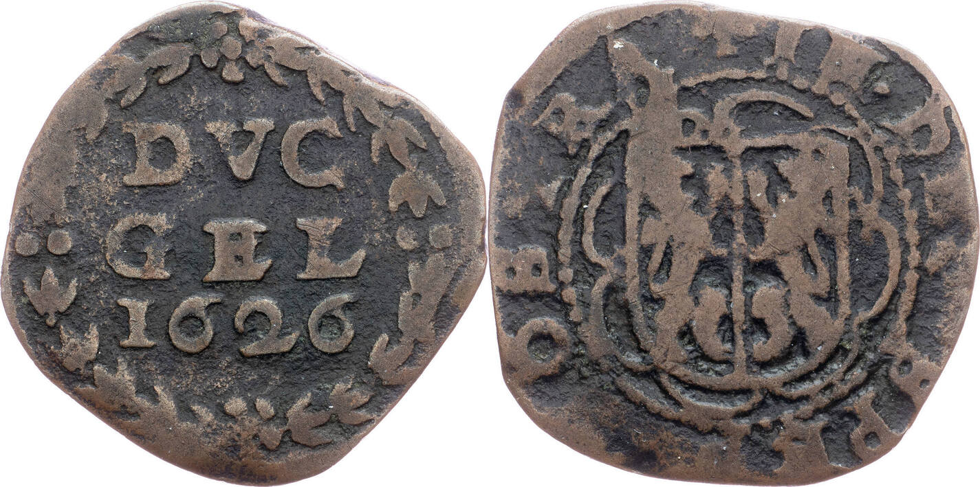 Netherlands 1 Duit 1626 Province of Gelderland, toned VF | MA-Shops