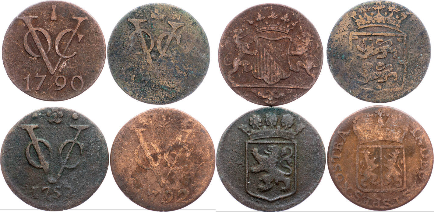 Netherlands East Indies VOC, lot of 4pcs VG-F | MA-Shops