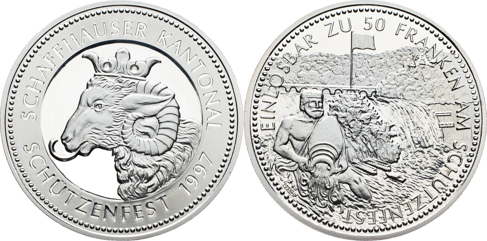 Switzerland 50 Francs 1997 Shooting thalers – Schaffhausen Shooting ...