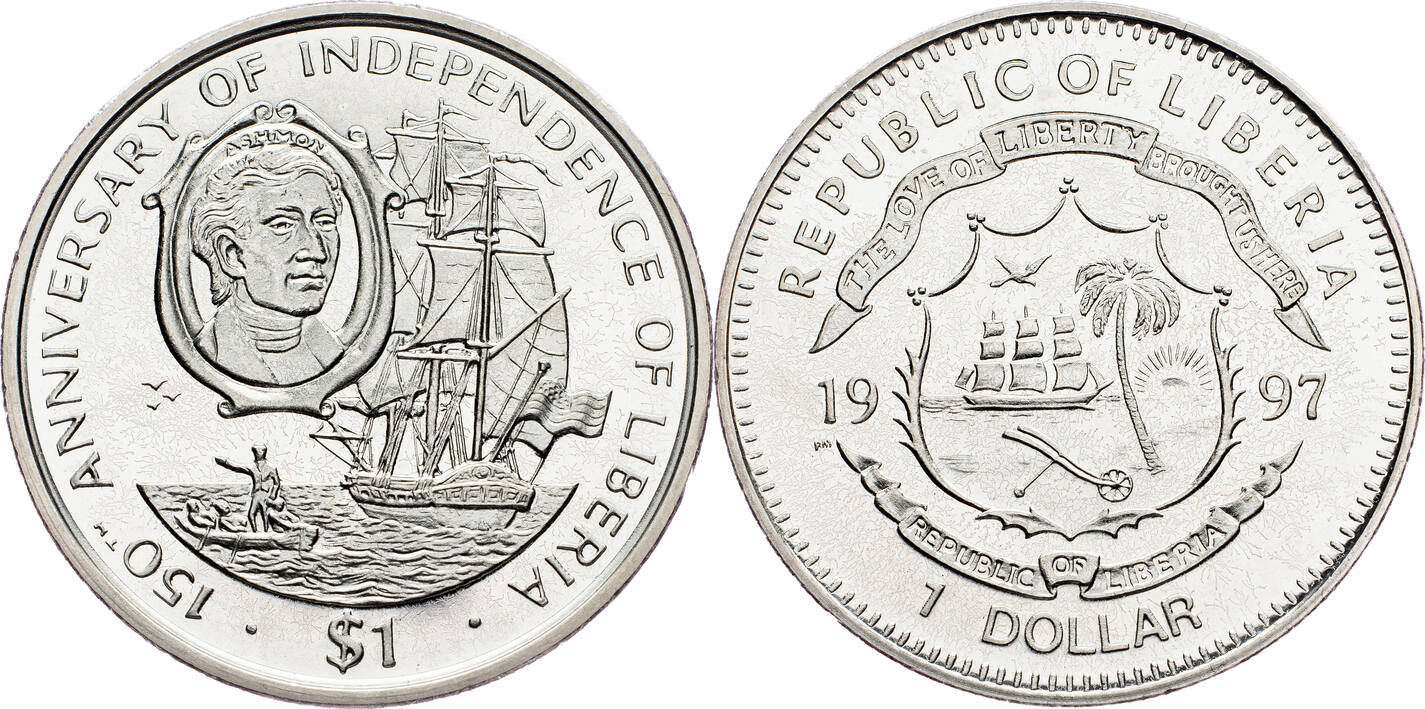 Liberia 1 Dollar 1997 Surrey unz | MA-Shops