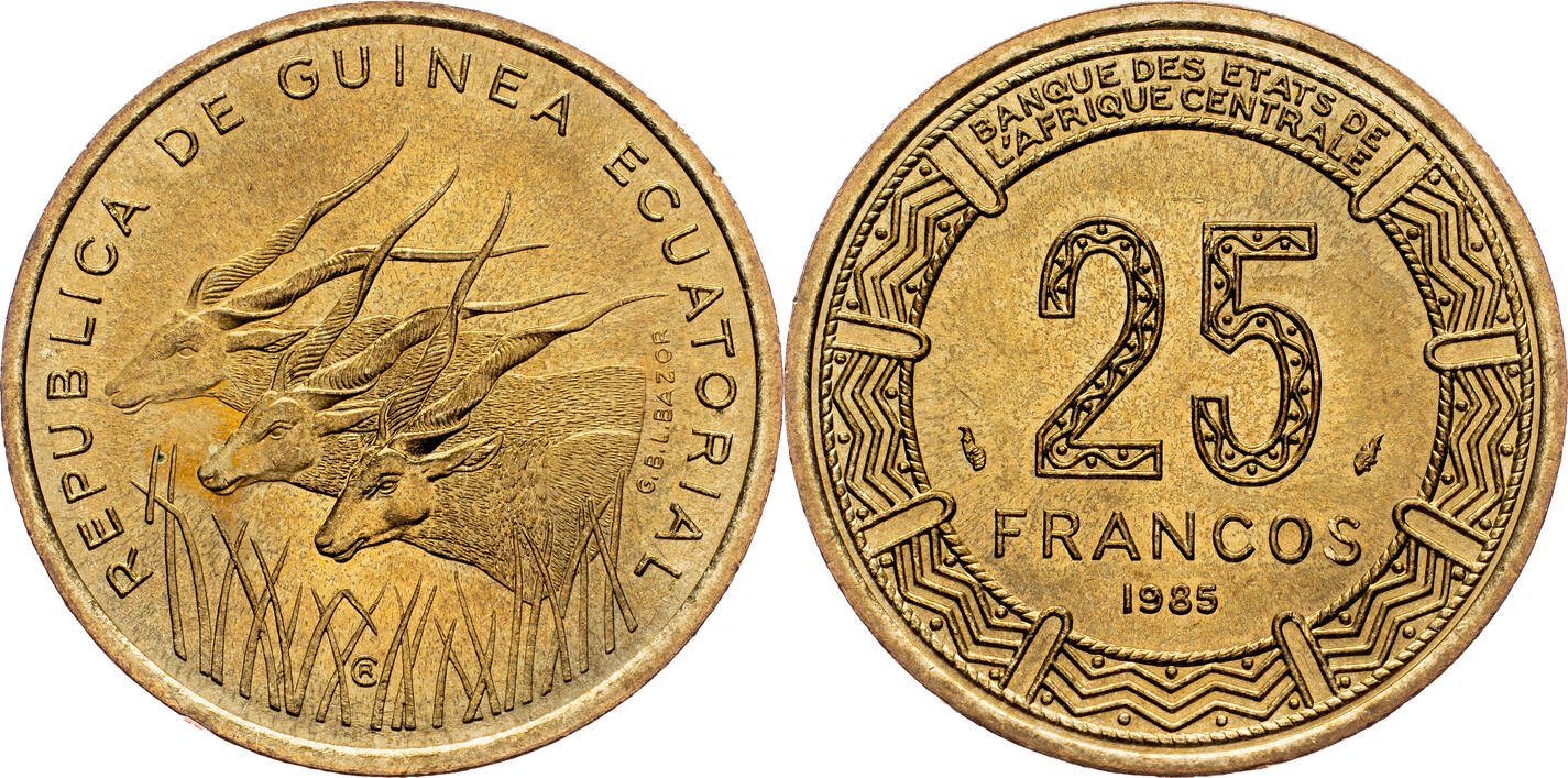 Equatorial Guinea 25 Francos 1985 Paris unz | MA-Shops