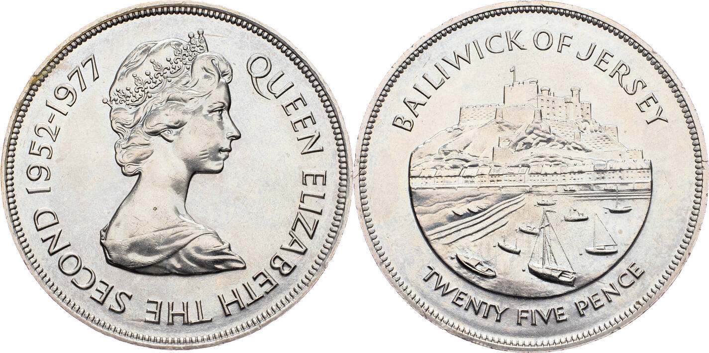 Jersey 25 Pence 1977 aUNC | MA-Shops