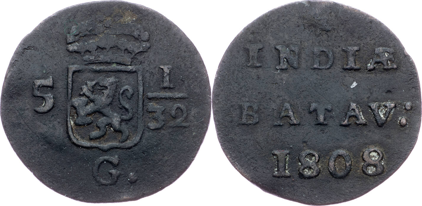 Netherlands East Indies 1/2 Duit 1808 Holland F | MA-Shops