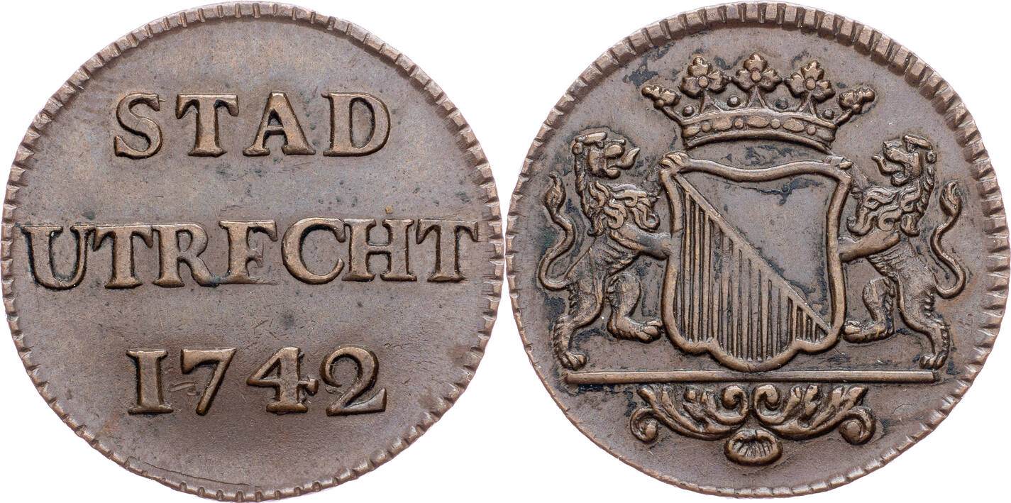 Netherlands 1 Duit 1742 Utrecht City of Utrecht EF | MA-Shops