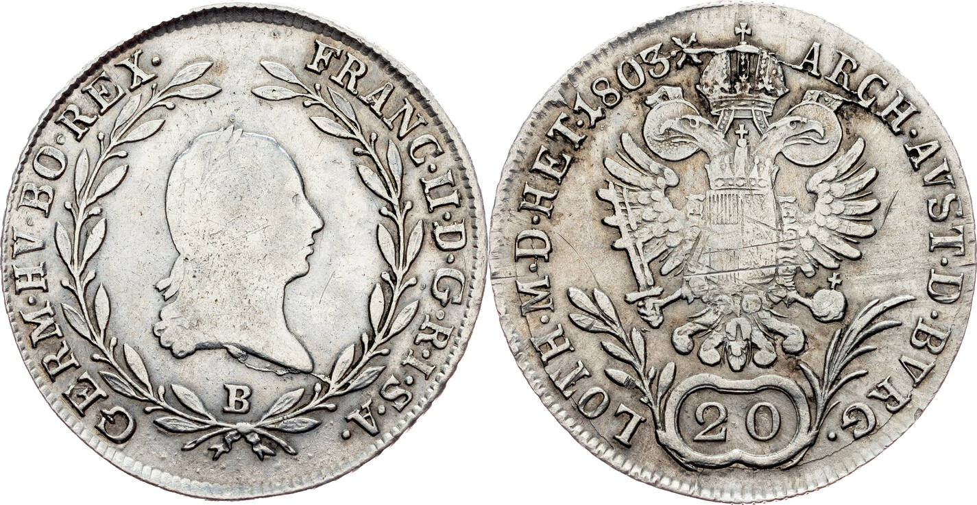 Habsburg 20 Kreuzer 1803 B Franz I. (II.) ss- | MA-Shops