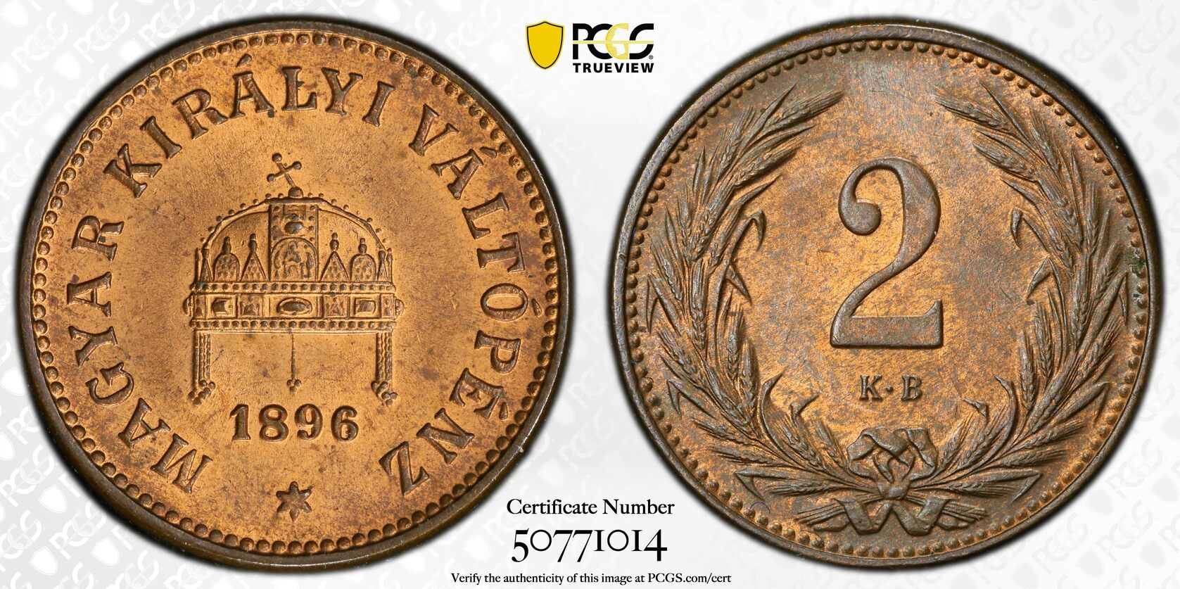 Habsburg 2 Filler 1896 KB, Kremnitz Franz Joseph I. MS64RB | MA-Shops