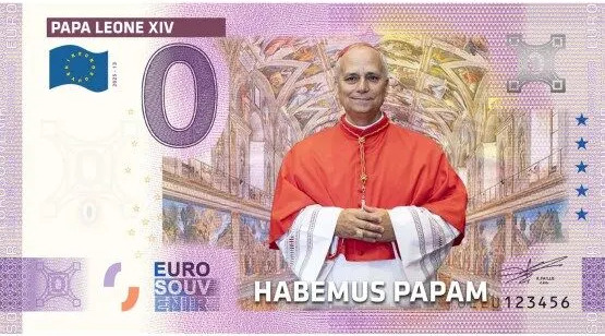 0 Euro biljet Papa Leone XIV - habemus papam KLEUR | MA-Shops