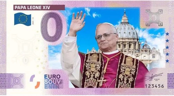 0 Euro biljet Papa Leone XIV KLEUR | MA-Shops