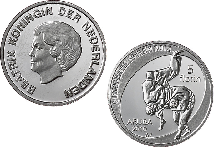 5 Florin 2010 Olympische Spelen London Aruba PP | MA-Shops