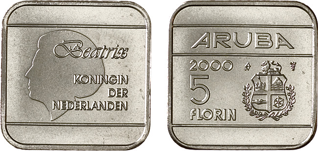 5 Florin 2000 vierkant 1995-2005 jaar st / st | MA-Shops