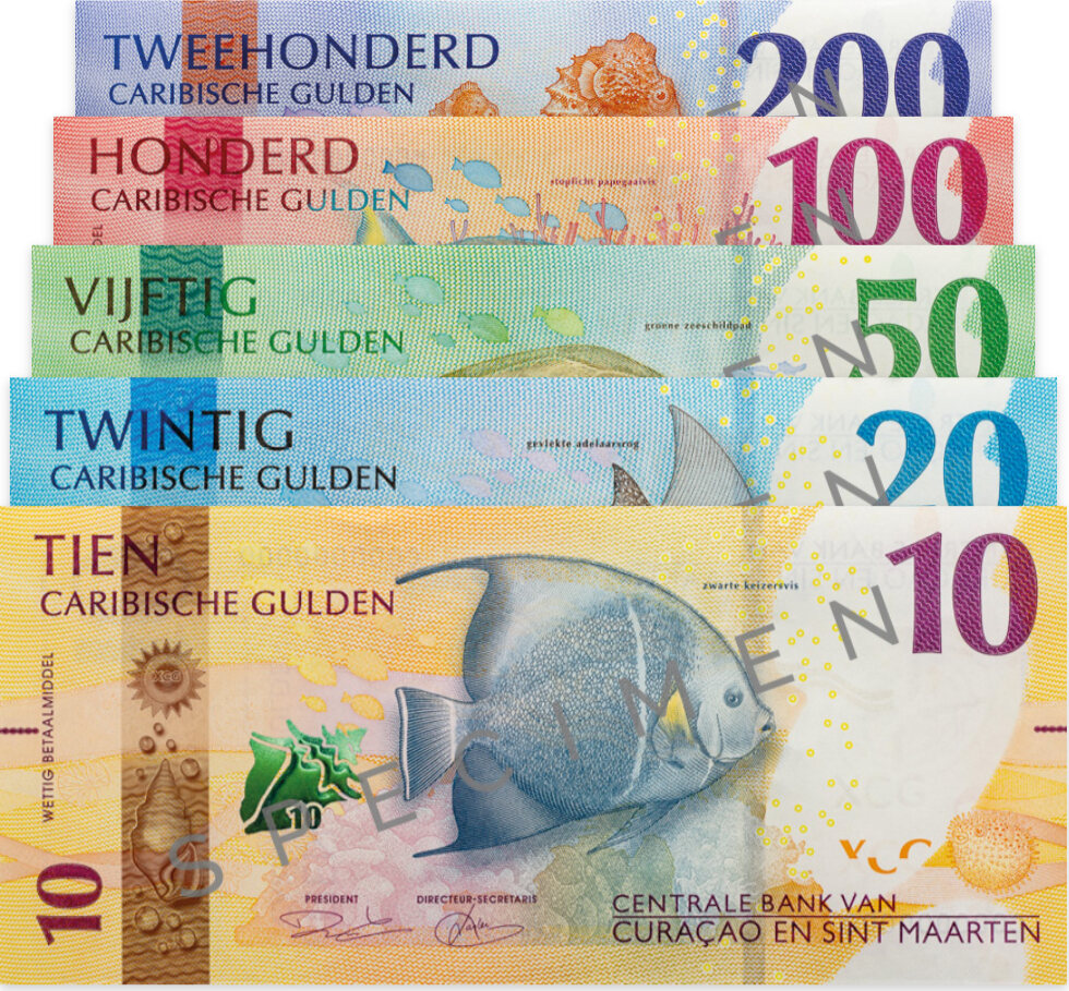 Bankbiljetten Caribische Guldens - Complete set van 5 biljetten | MA-Shops