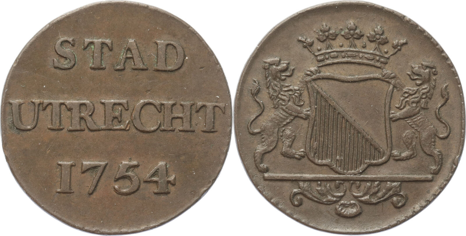 Duit Utrecht-stad 1754/39 vz | MA-Shops