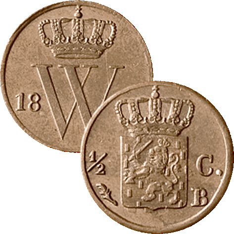 1/2 Cent 1821 B kwaliteit vz- | MA-Shops