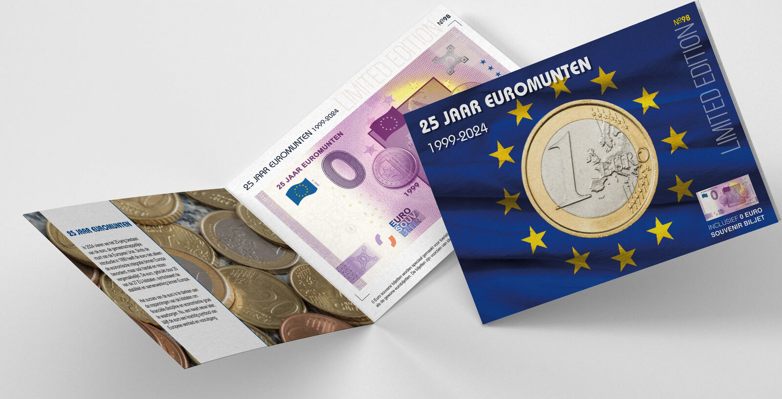 0 Euro 2024 biljet Nederland 25 jaar euromunten LIMITED EDITION #98 ...