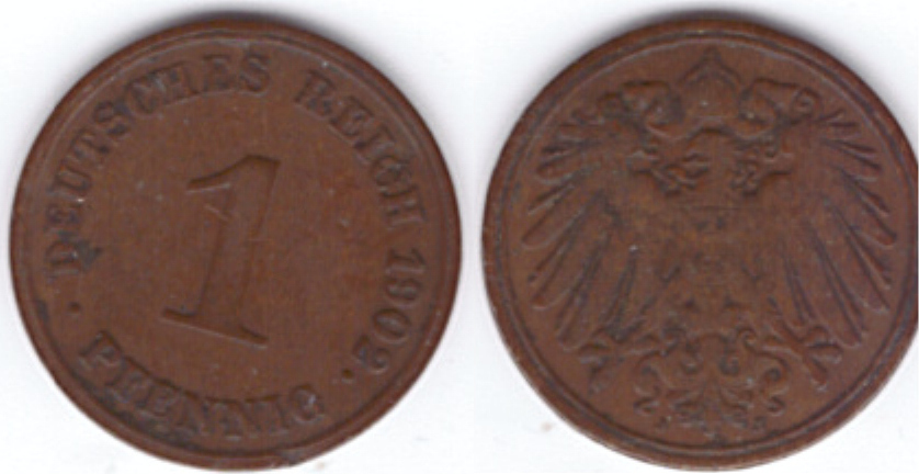 Germany 1 Pfenning 1902j ss | MA-Shops