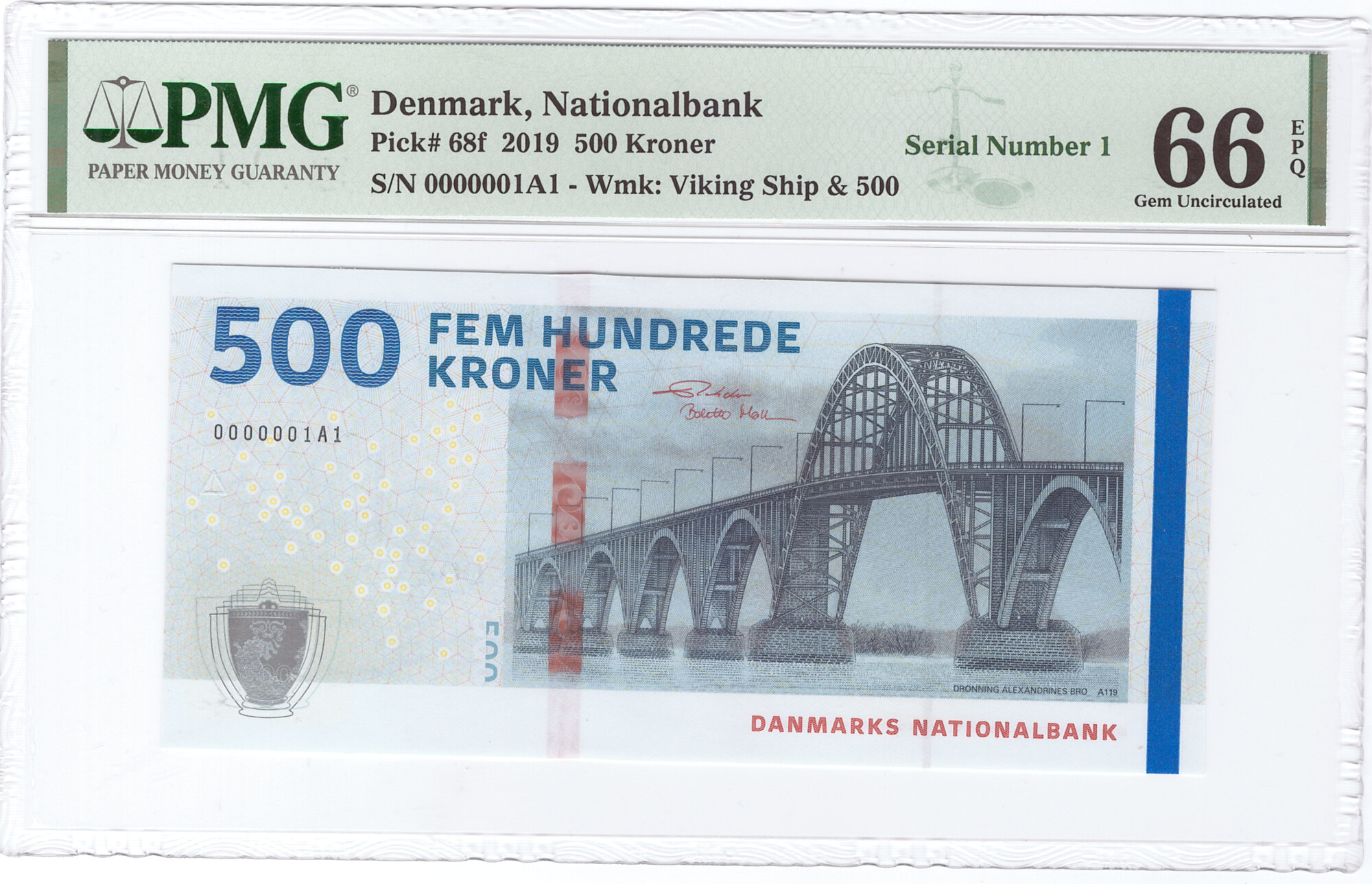 Denmark 500 Kroner NUMBER 1 2019 PMg 66 | MA-Shops