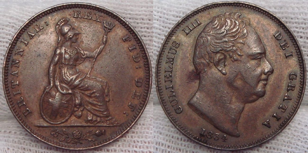 Großbritannien Farthing 1834 #2 fast Vorzüglich. | MA-Shops