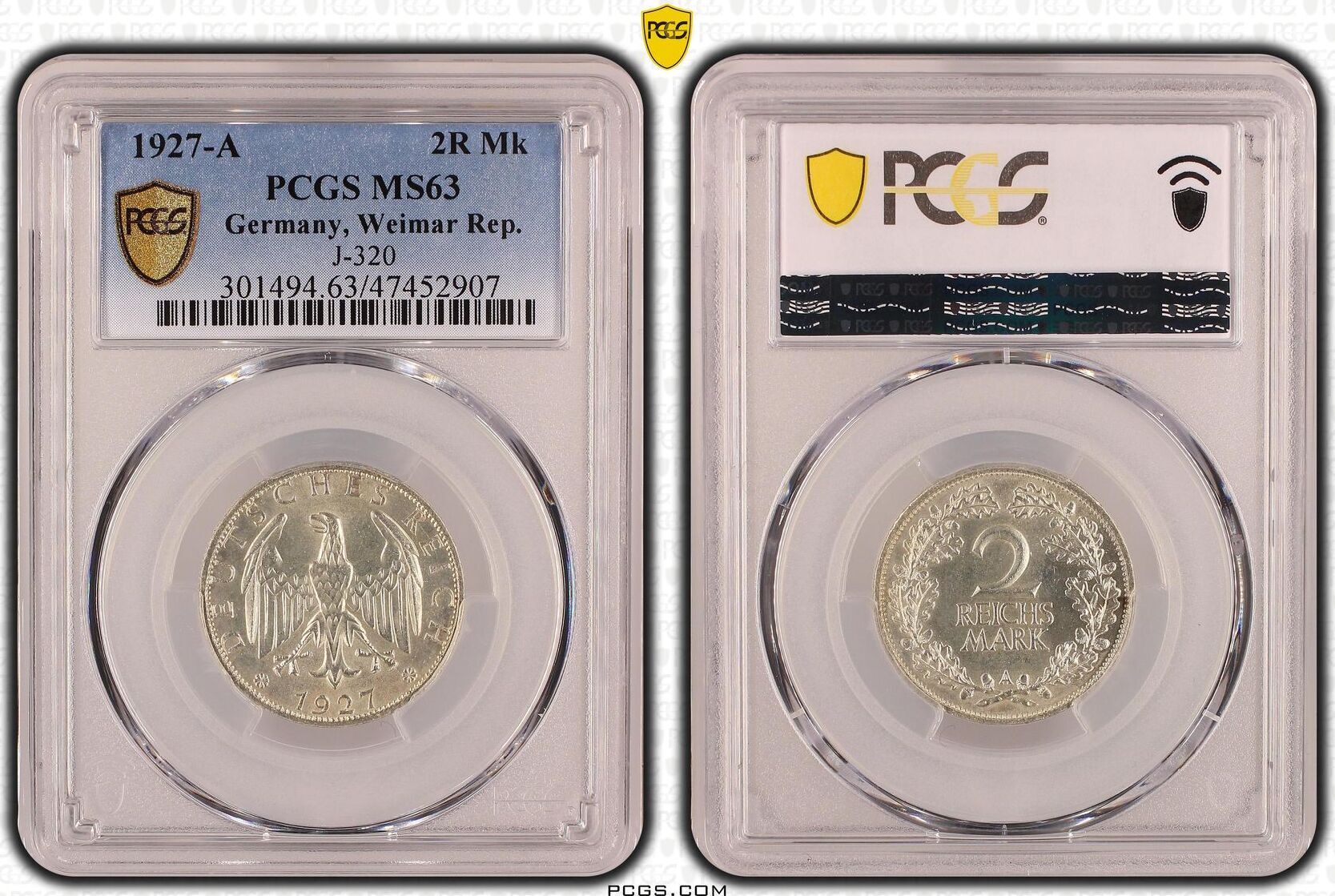 Weimarer Republik 2 Mark 1927 A MS63 | MA-Shops