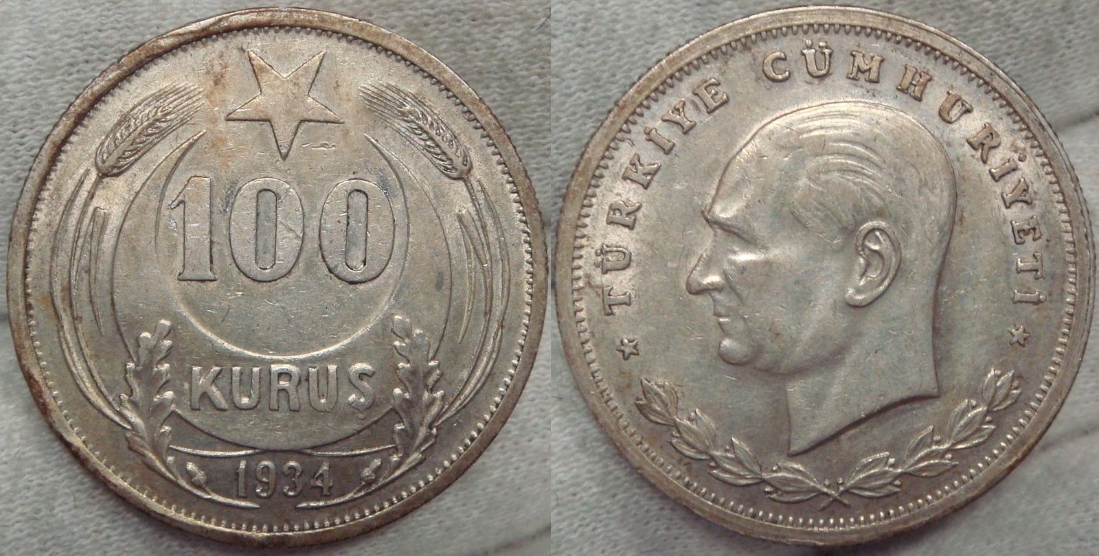 Türkei 100 Kurus 1934 Winziger Randfehler.#12 Vorzüglich. | MA-Shops