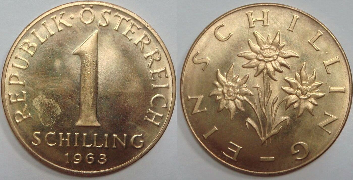 Österreich Schilling 1963 #19 Polierte Platte. | MA-Shops