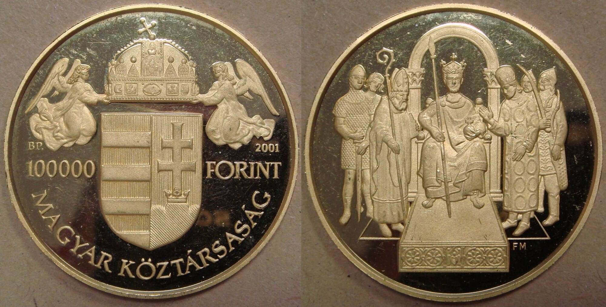 Ungarn 100000 Forint 2001 Winzige Kratzer.Millennium.#11 Polierte Platte. | MA-Shops