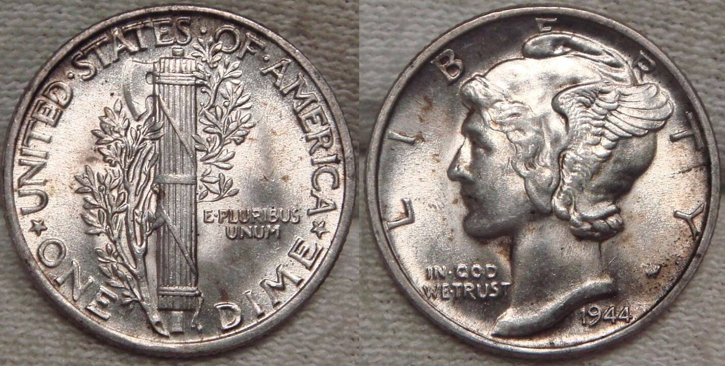 USA Dime 1944 Fast Stempelganz. | MA-Shops