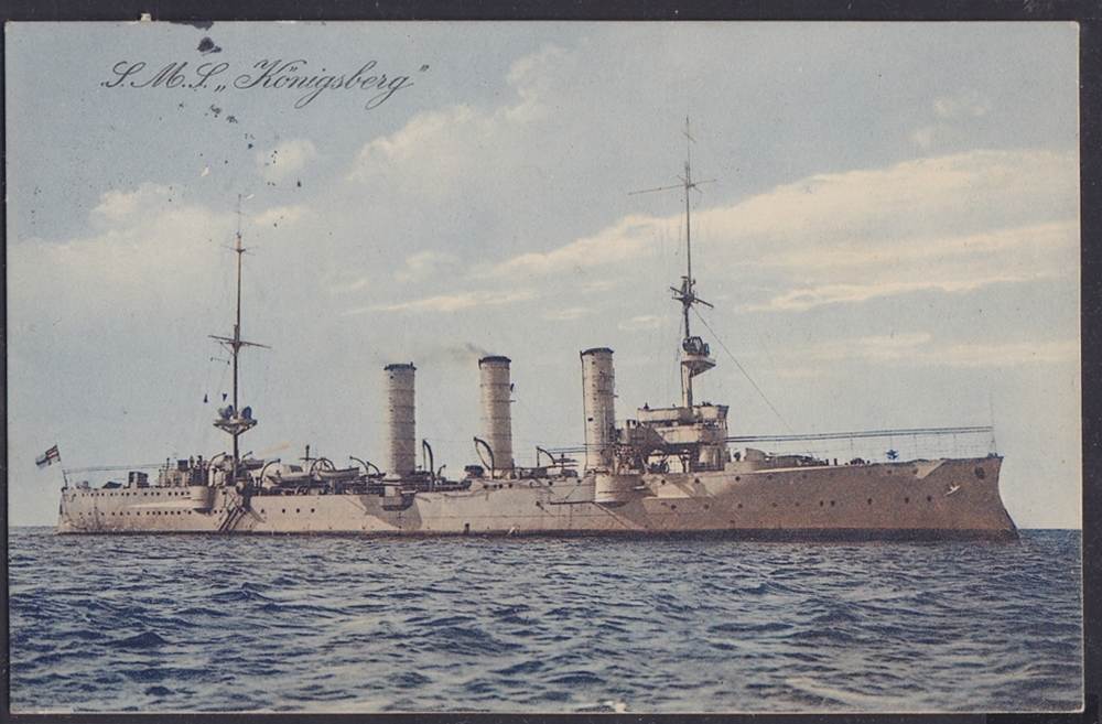 Deutsches Reich 1915 SMS "Königsberg", Schiffsansichtskarte, gestempelt ...