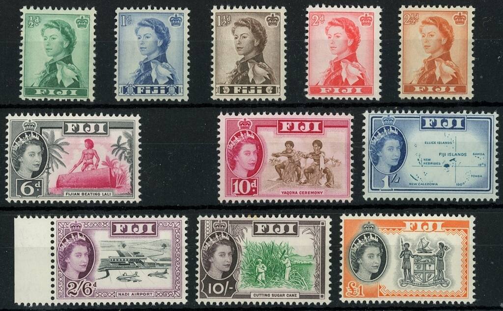 Fiji-Islands ½ P. - 1 £ 1959 Freimarken 'Einheimische Motive ...