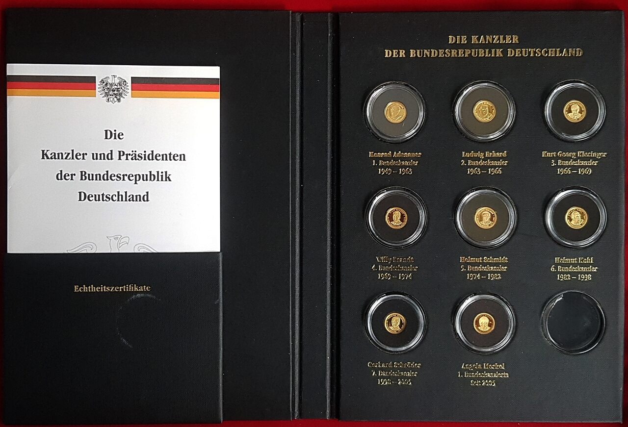 o.J. (2011) 'Die Kanzler der BRD' in Gold, MDM-Kollektion von 8 Gold ...