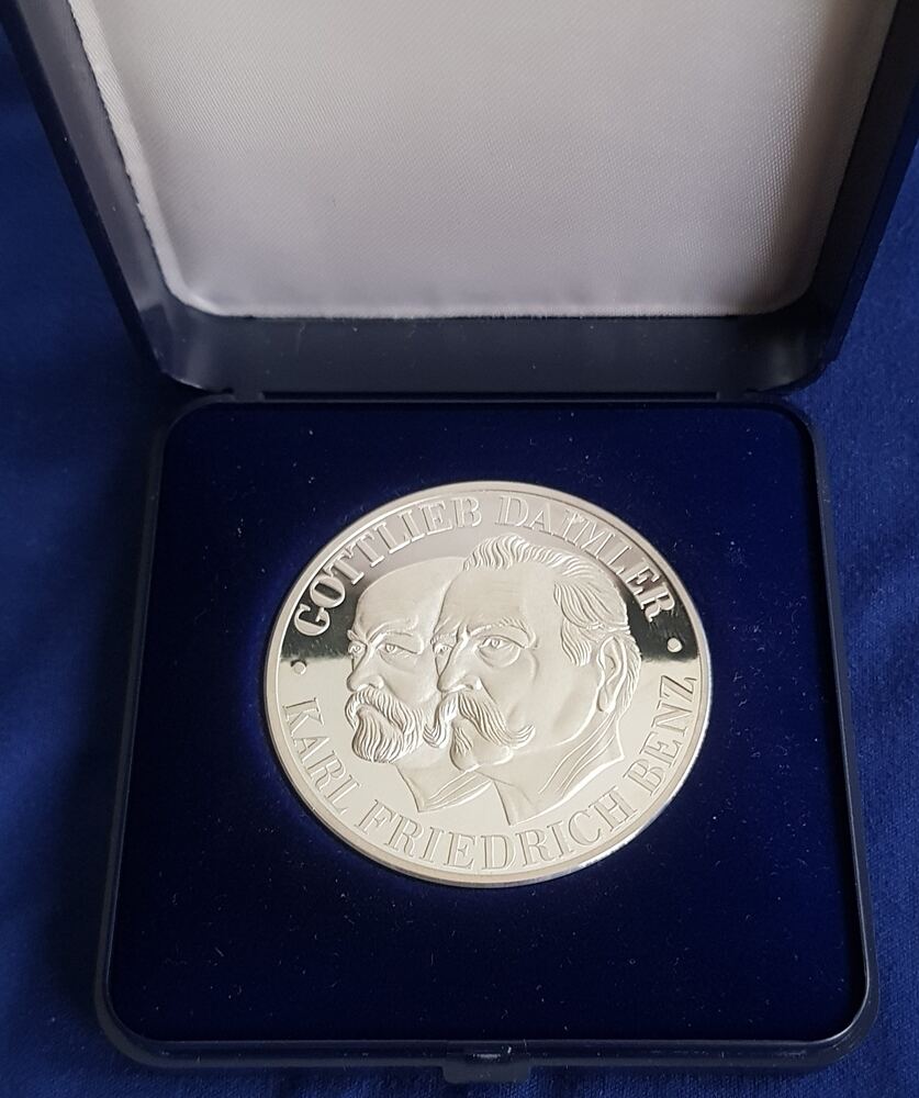 (1986) Medaille auf '100 Jahre Automobil - Daimler-Benz' in Reinsilber ...