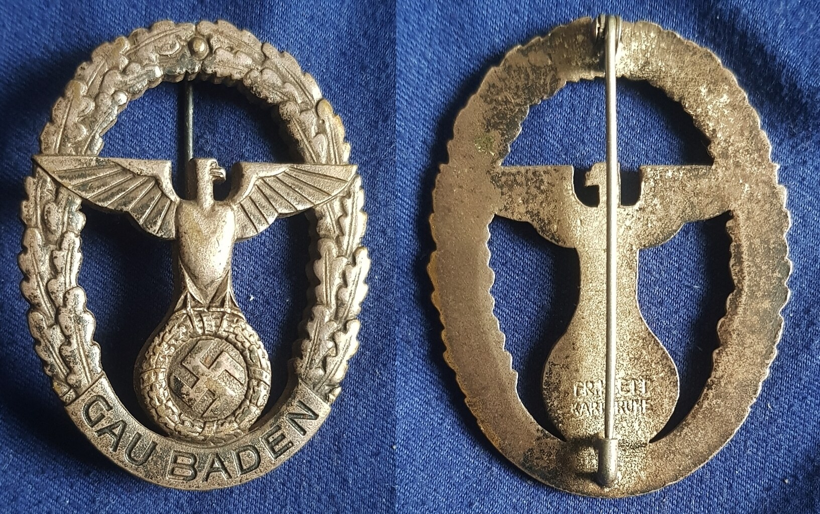 Deutsches Reich 1939/45 Original 'Gau-Ehrenzeichen Baden' in Silber ...