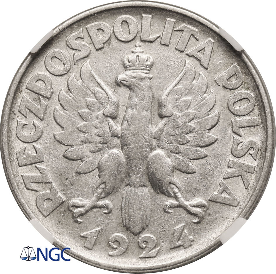 Poland 2 Zlote 1924 Philadelphia Mint NGC AU 53 | MA-Shops