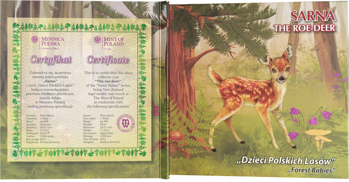 Niue 1 Dollar 2014 Roe-Deer PP | MA-Shops