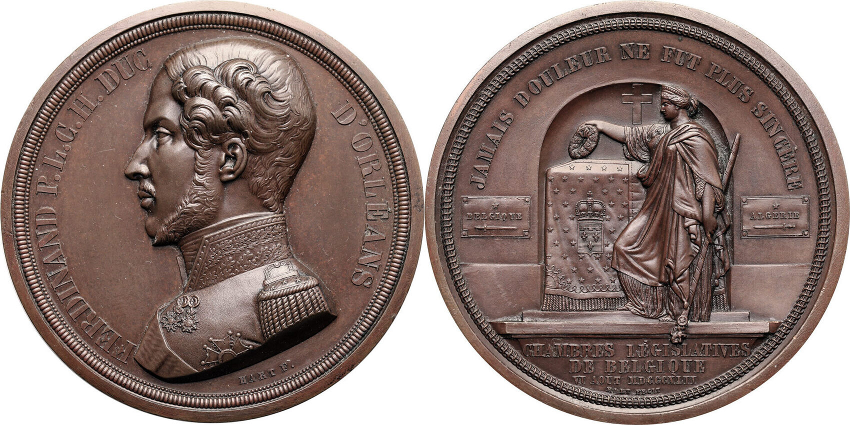 France, Louis Philippe I Medal 1842 to the memory of Ferdinand Philippe ...