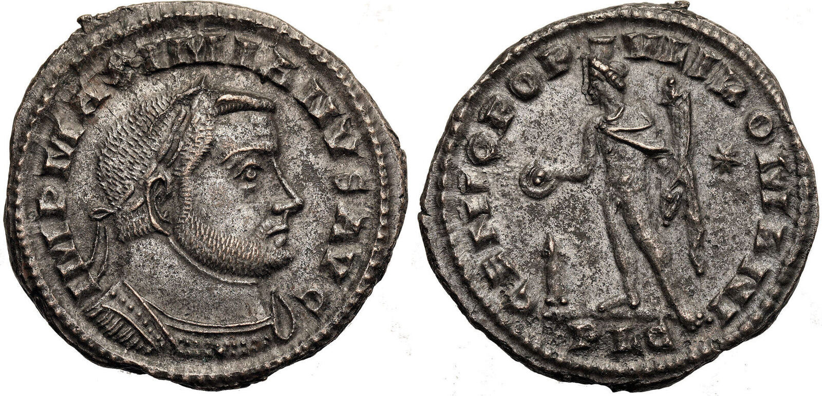 Maximianus (Maximianus Herculius) AE Follis 303-304 AD Lugdanum (Lyon ...