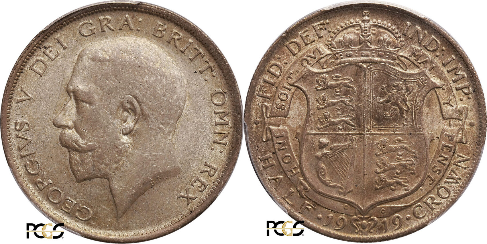 Great Britain 1/2 Crown 1919 George V 1910-1936 PCGS MS 62 | MA-Shops
