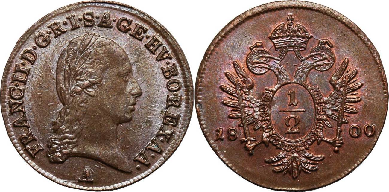 Austria 1/2 Kreuzer 1800 A Franz II St | MA-Shops