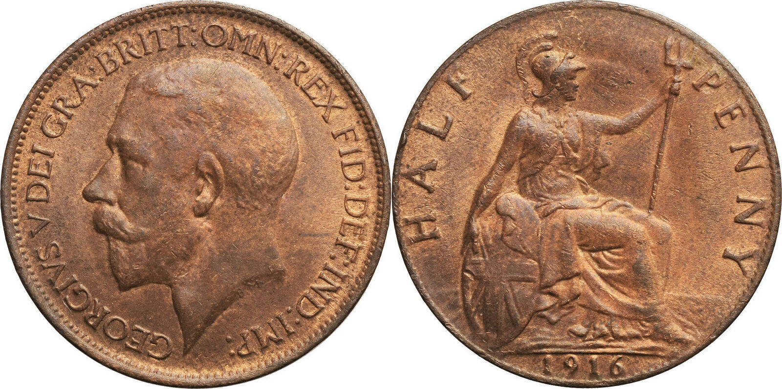 Great Britain 1/2 Penny 1916 George V vz-st | MA-Shops