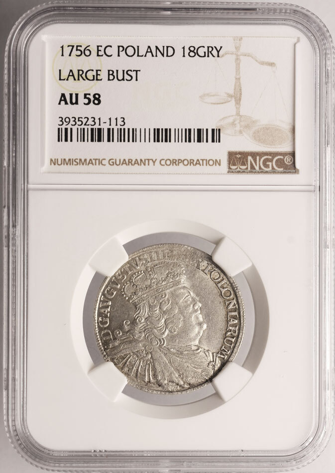 Polen / Saxony Ort (18 Groschen) 1756 EC Friedrich August II 1733-1763 ...