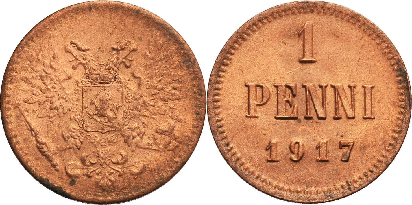 Finland (Civil war) 1 Penni 1917 Eagle St | MA-Shops