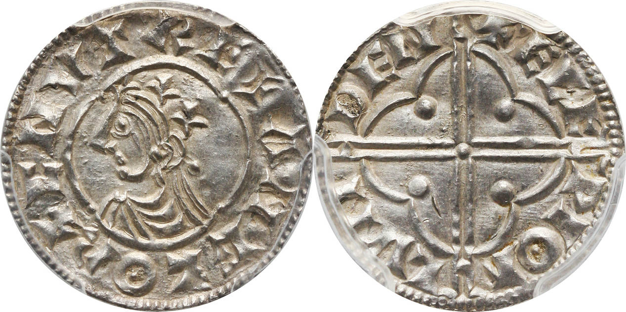 England Cnut / Penny 1016-1035 quatrefoil type (1018-1024), London mint ...