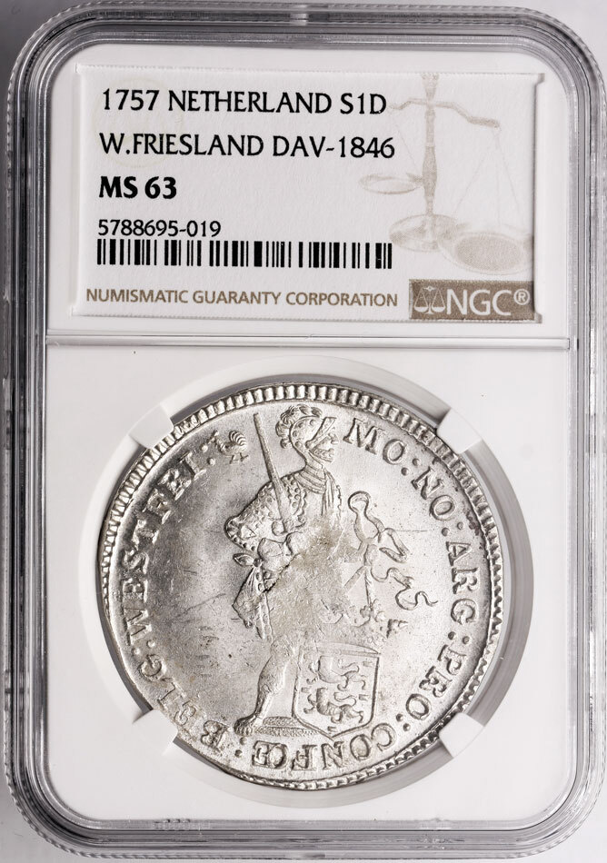 Netherlands - West Friesland Thaler (Zilveren Dukaat) 1757 NGC MS 63 ...