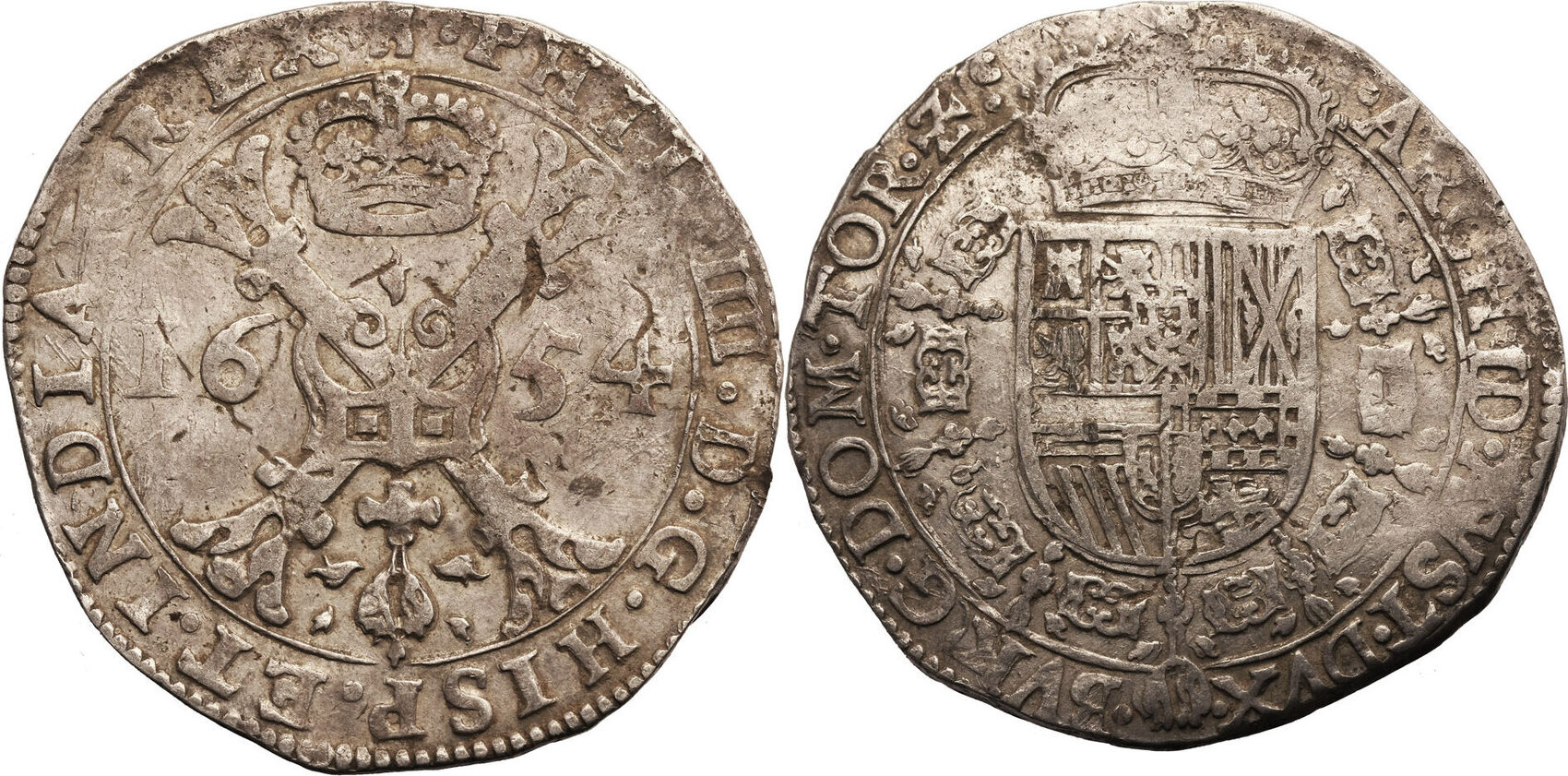 Spanish Netherlands, Tournai (Belgium) Thaler (Patagon) 1654 Philipp IV ...