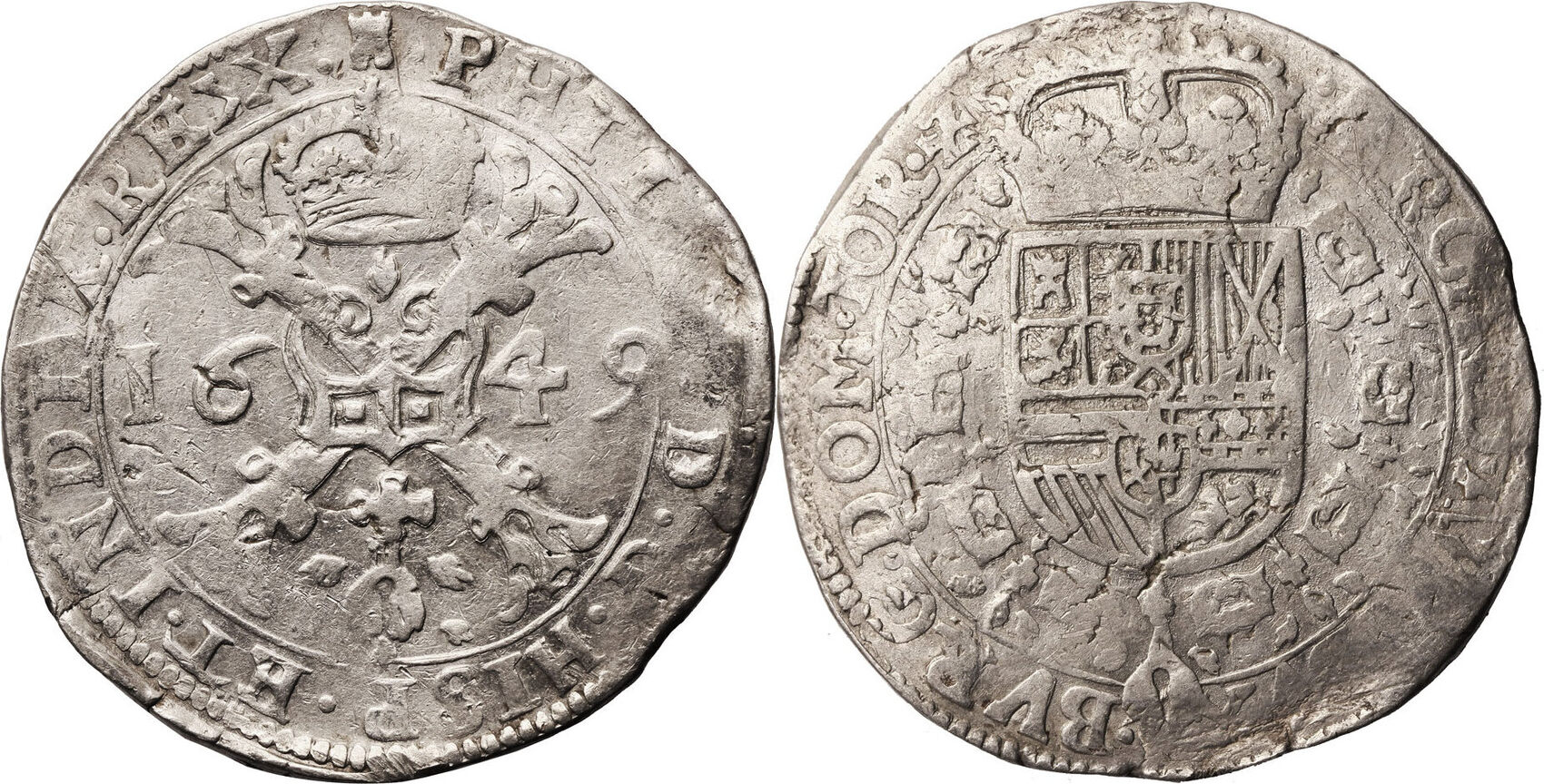 Spanish Netherlands, Tournai (Belgium) Thaler (Patagon) 1649 Philipp IV ...