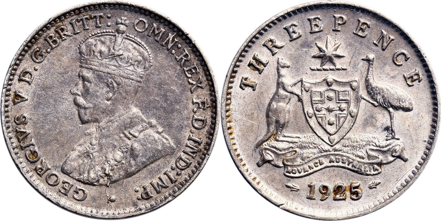 Australia 3 Pence 1925 George V fast VZ | MA-Shops